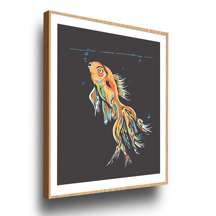 Golden Fish Ascent – Modern Prints