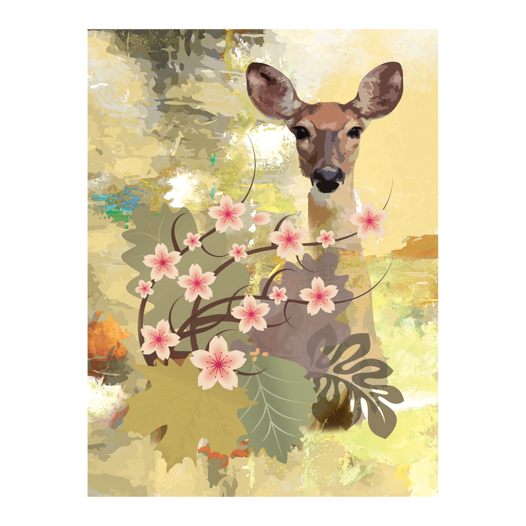 Floral Deer – Wall Art by Modern Prints - Modern Prints
