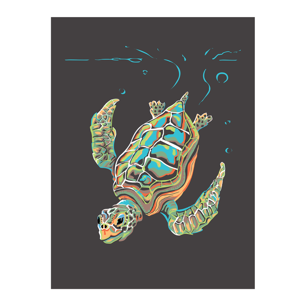 Sea Turtle Dive – Wall Art by Modern Prints - Modern Prints