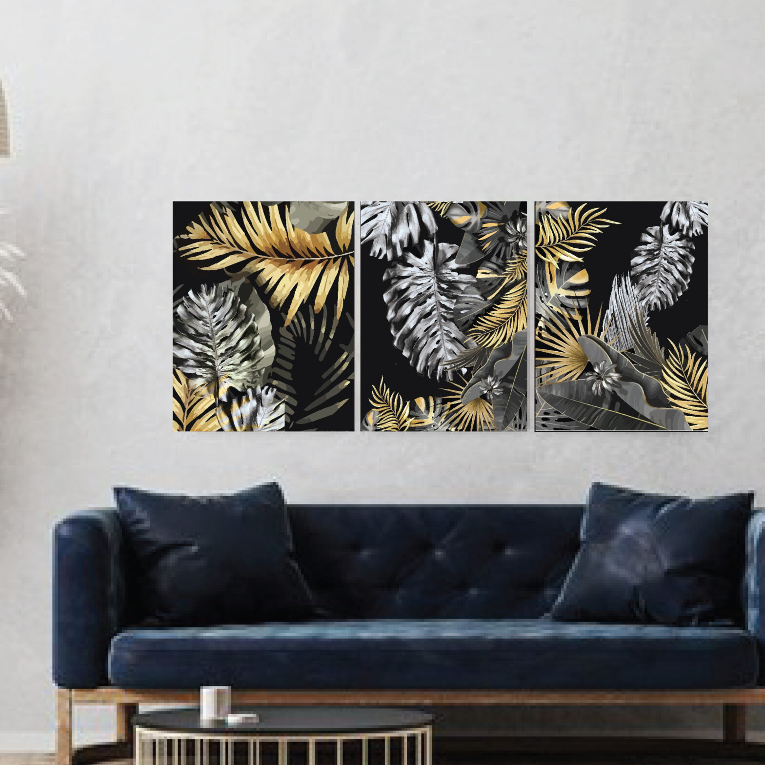 Metallic Jungle Set Of 3 - Modern Prints